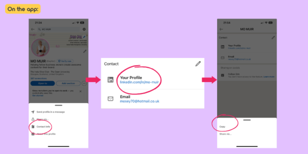 How to share your Linkedin profile？