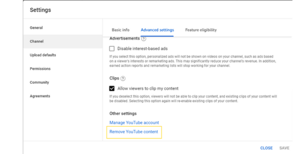 How to delete a youtube channel？